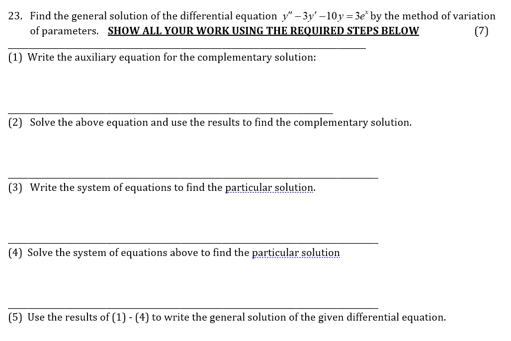 23. Find the general solution of the differential | Chegg.com
