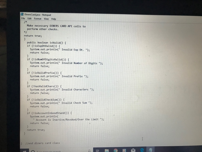 Template Assignment Credit Card Validation program: | Chegg.com