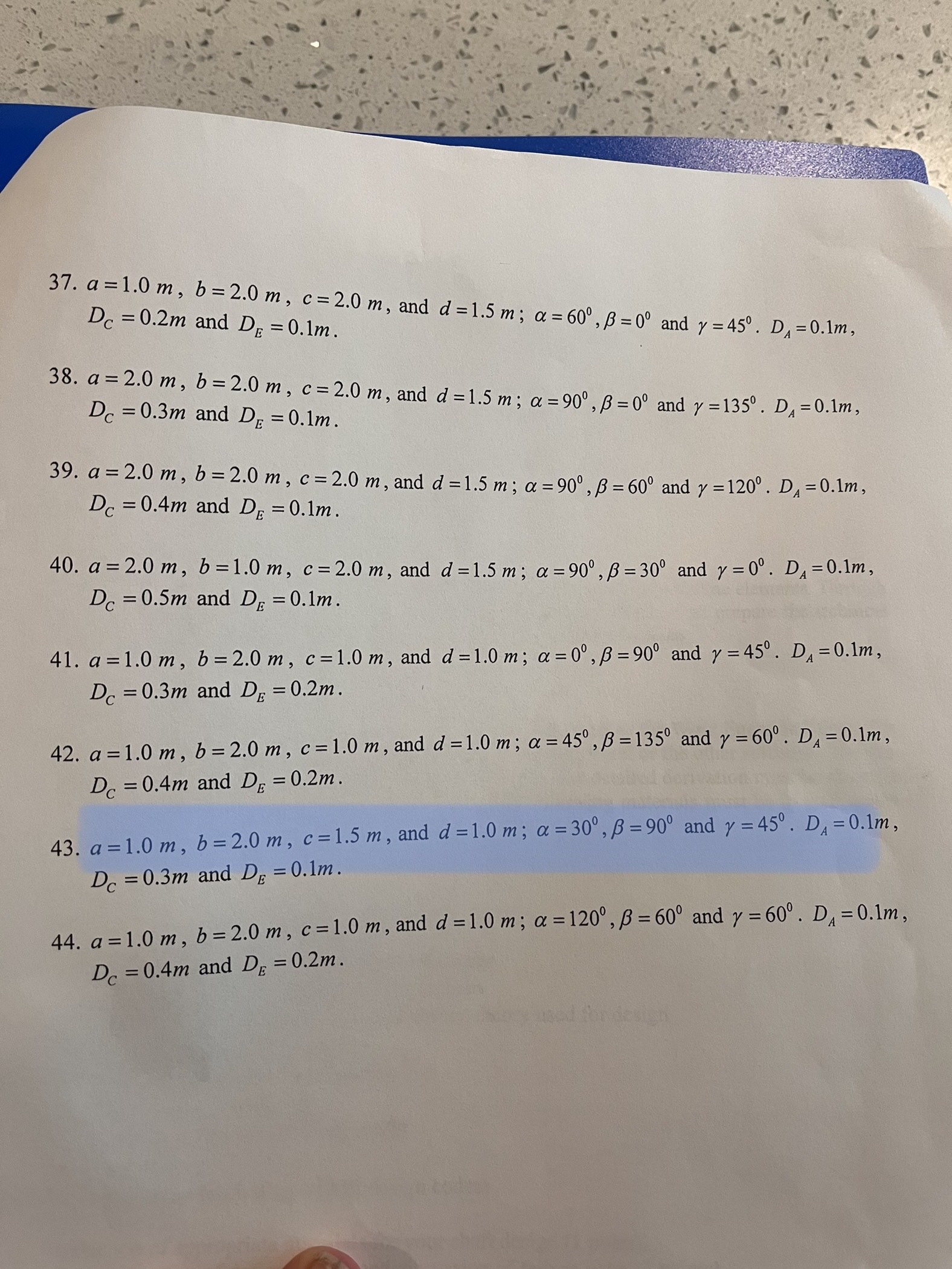 37. a=1.0 m,b=2.0 m,c=2.0 m, and d=1.5 m;α=60∘,β=0∘ | Chegg.com