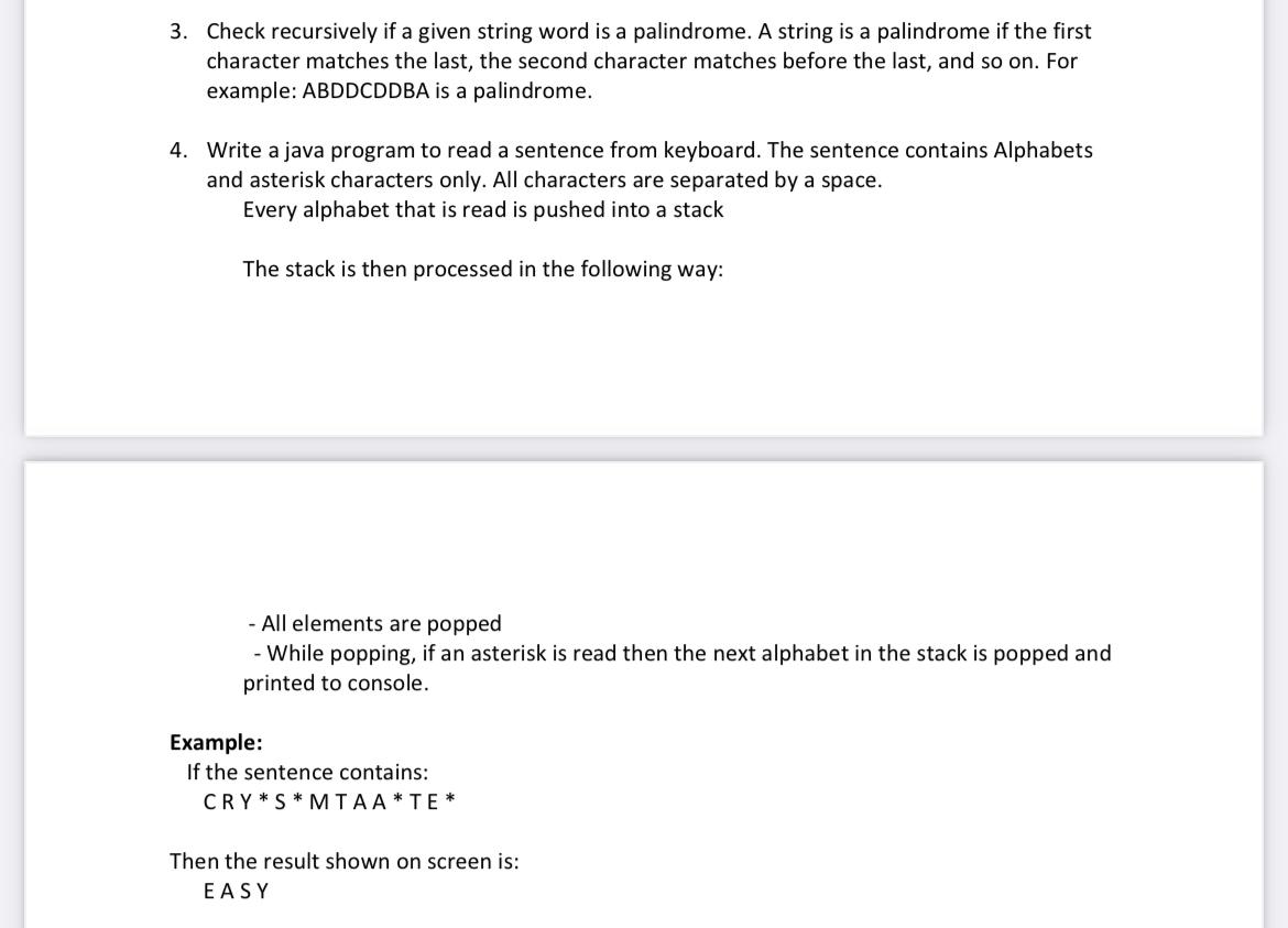 Solved 3. Check recursively if a given string word is a | Chegg.com