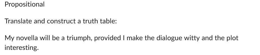 Solved Propositional Translate and construct a truth table: | Chegg.com