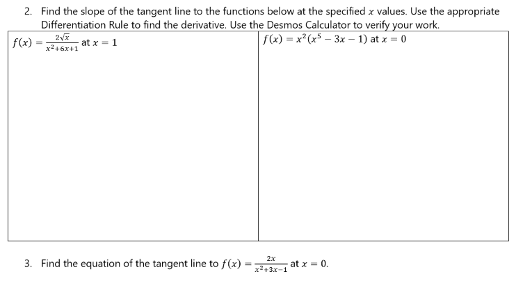 Solved 2. Find the slope of the tangent line to the | Chegg.com