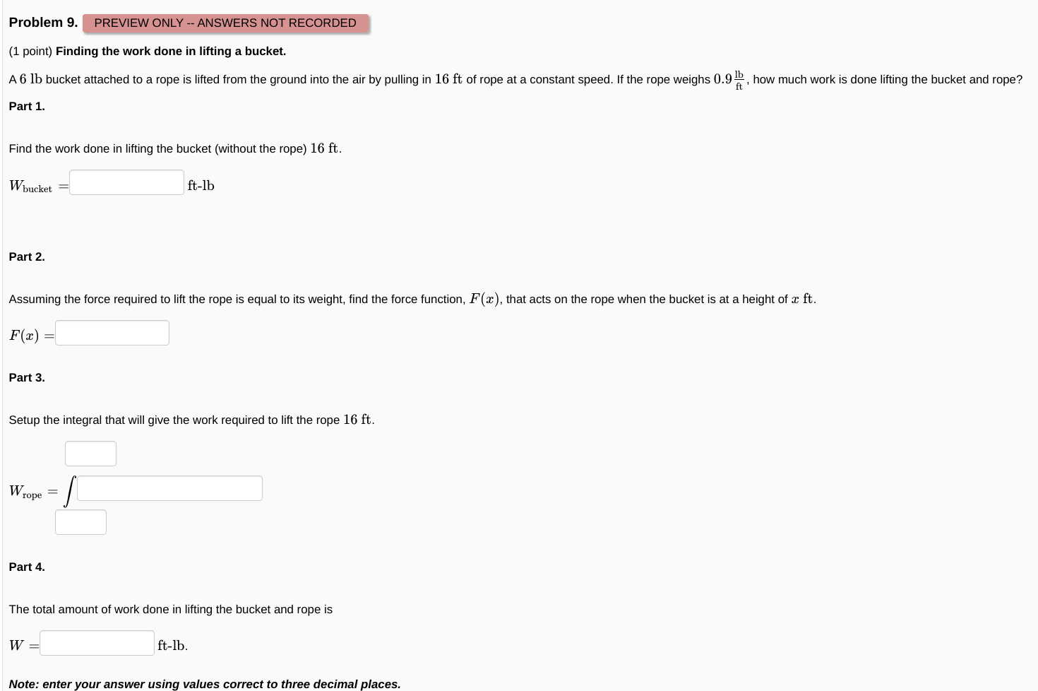 Solved Problem 9. PREVIEW ONLY -- ANSWERS NOT RECORDED (1 | Chegg.com