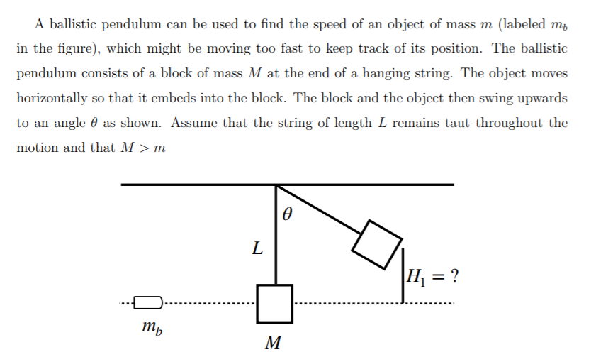 Solved Referring to the ballistic pendulum problem: — When | Chegg.com