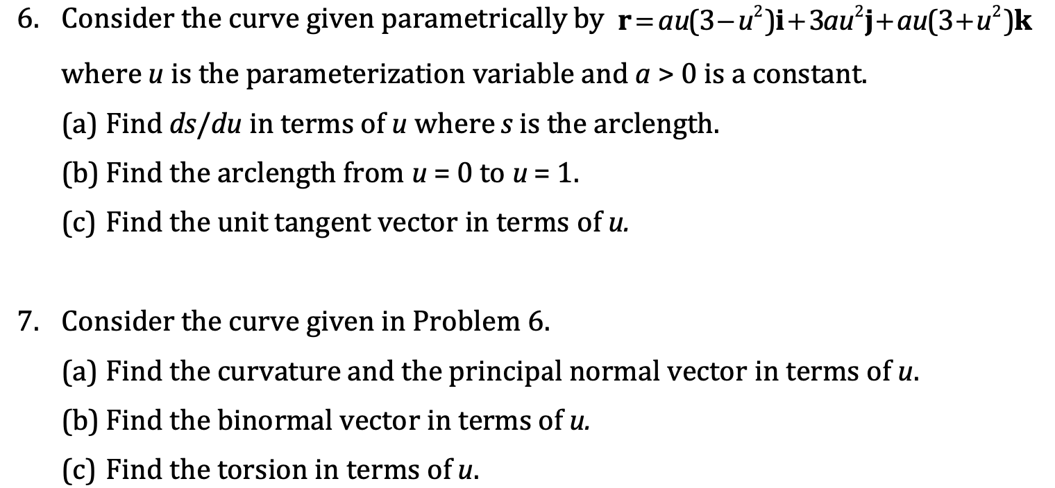 Solved 6. Consider the curve given parametrically by | Chegg.com