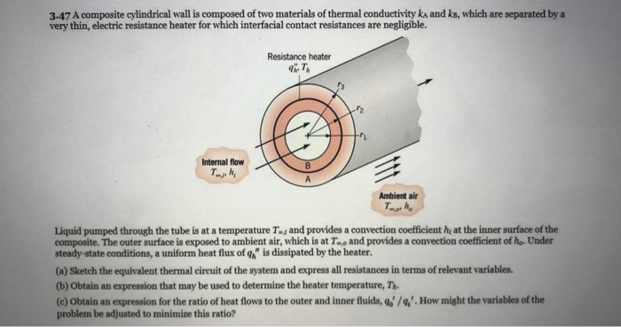 Solved 3.47 A composite cylindrical wall is composed of two | Chegg.com