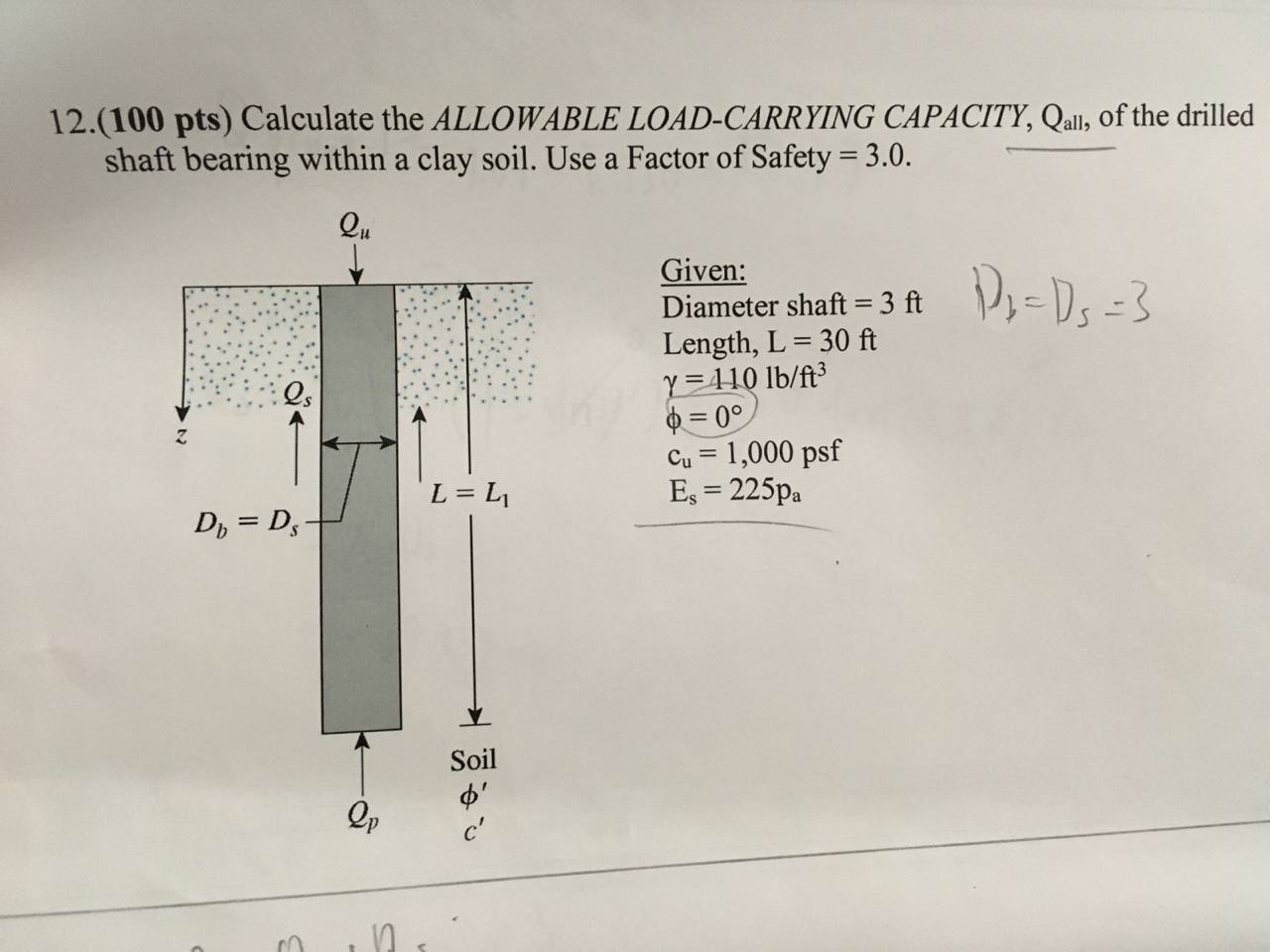 Solved 12.(100 pts) Calculate the ALLOWABLE LOAD-CARRYING | Chegg.com