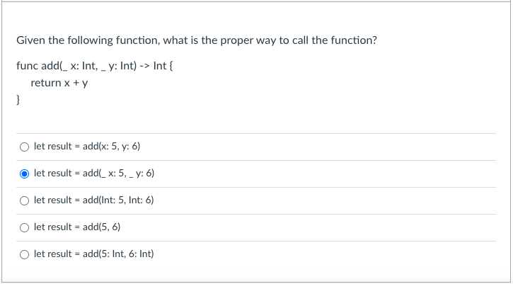 Solved Does the current release version of Swift allow the | Chegg.com