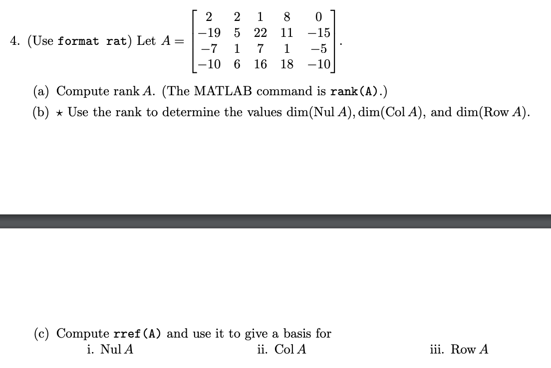 Solved 4. (Use format rat) Let | Chegg.com