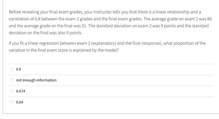 Solved Before revealing your final exam grades, your | Chegg.com