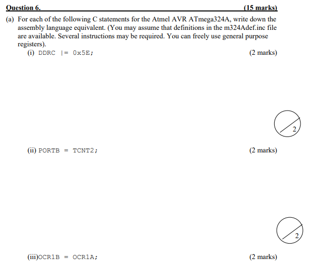 Solved Question 6. (15 marks) (a) For each of the following | Chegg.com