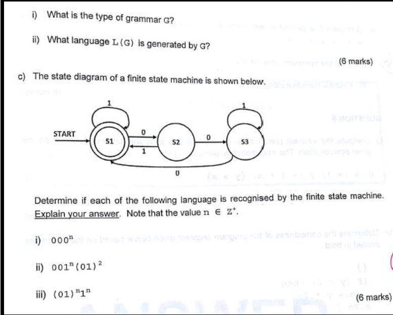 Solved QUESTION 6 a) The following grammar generates a | Chegg.com