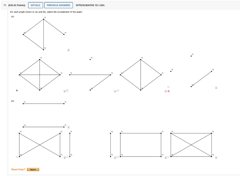 Solved 11. [0/0.43 Points) DETAILS PREVIOUS ANSWERS | Chegg.com