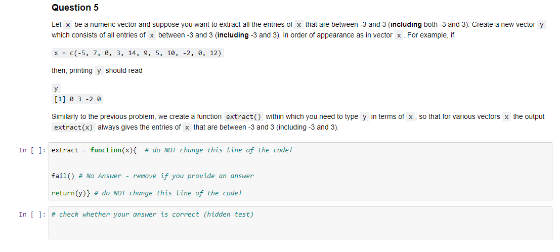 Solved Let x be a numeric vector and suppose you want to | Chegg.com