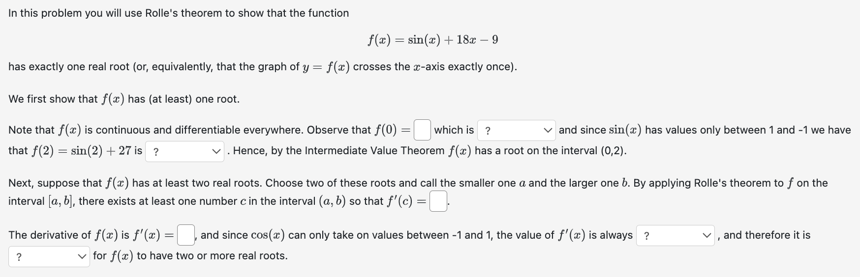 Solved In this problem you will use Rolle's theorem to show | Chegg.com