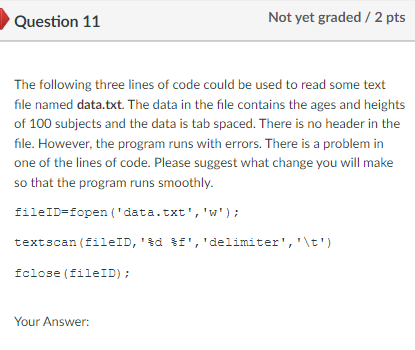 Solved The following three lines of code could be used to | Chegg.com