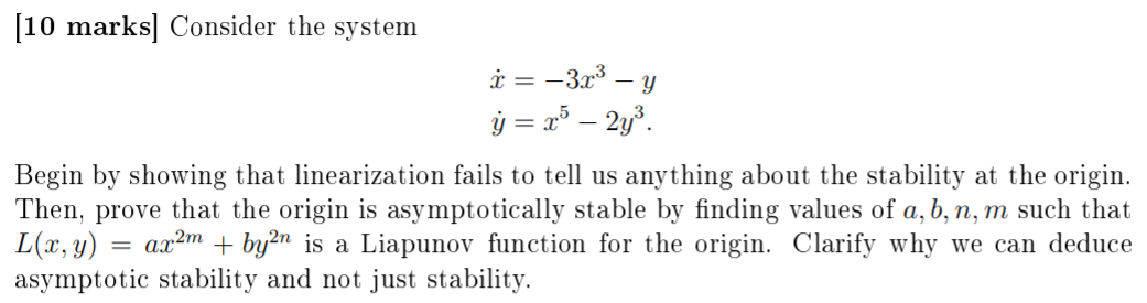 Solved Dynamical Systems Problem Please answer all parts | Chegg.com