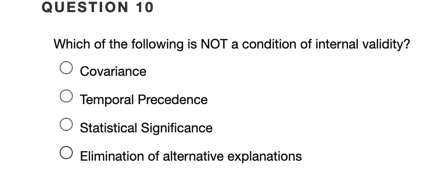 Solved QUESTION 10 Which of the following is NOT a condition | Chegg.com