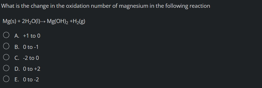 [Solved]: What is the change in the oxidation number of ma