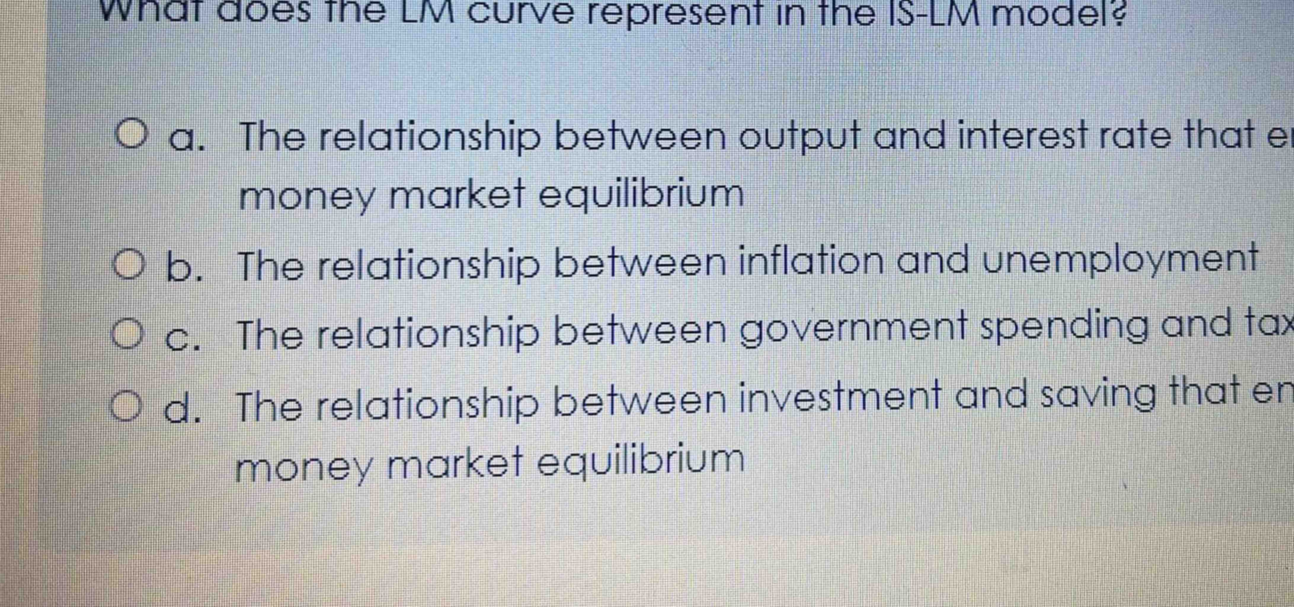 Solved a. ﻿The relationship between output and interest rate | Chegg.com