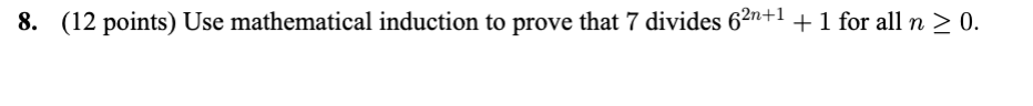 Solved 8. (12 points) Use mathematical induction to prove | Chegg.com