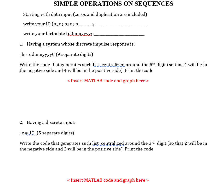 Solved SIMPLE OPERATIONS ON SEQUENCES Starting with data | Chegg.com