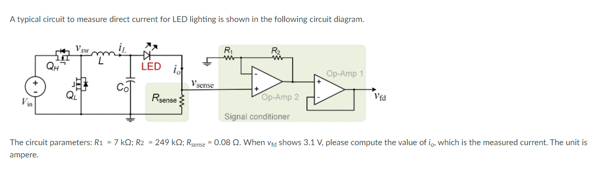 Solved A typical circuit to measure direct current for LED | Chegg.com