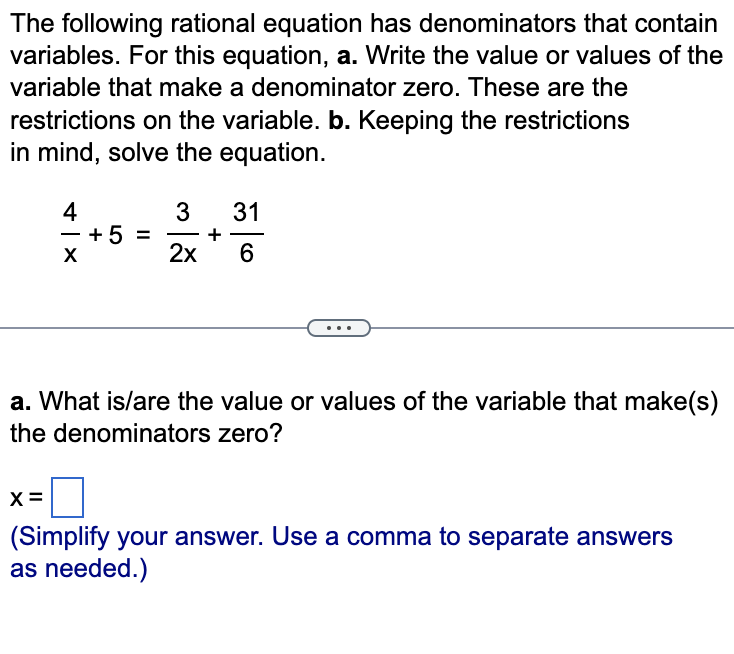 Solved a. ﻿What is/are the value or values of the variable | Chegg.com