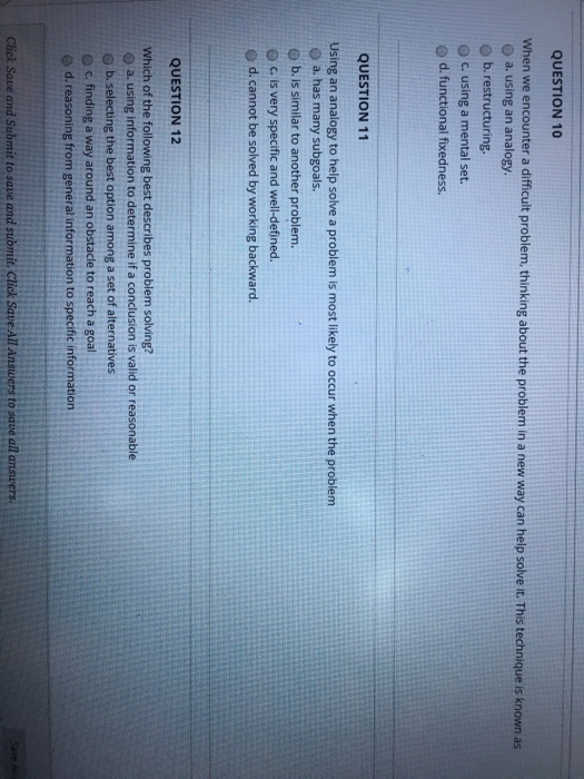 Solved QUESTION 10 When we encounter a difficult problem, | Chegg.com
