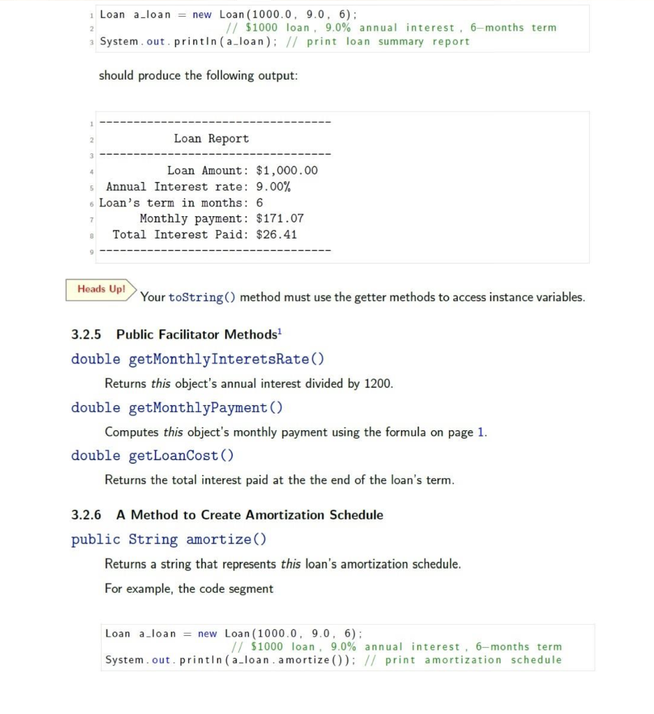 Solved 1 Objectives *: Write a class to model a bank loan $ | Chegg.com