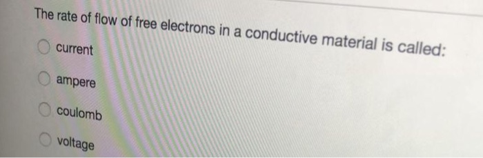 Solved The rate of flow of free electrons in a conductive | Chegg.com