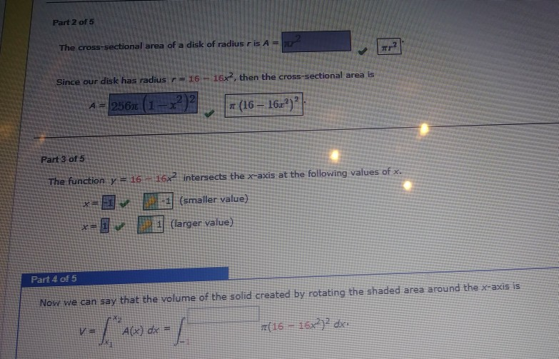 Solved Part 2 of 5 The cross-sectional area of a disk of | Chegg.com