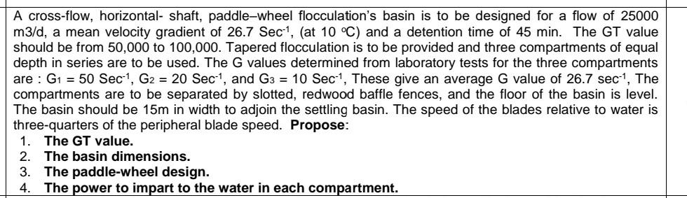 Solved A cross-flow, horizontal- shaft, paddle-wheel | Chegg.com