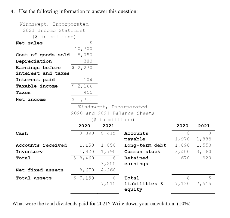 Solved Use the following information to answer this | Chegg.com