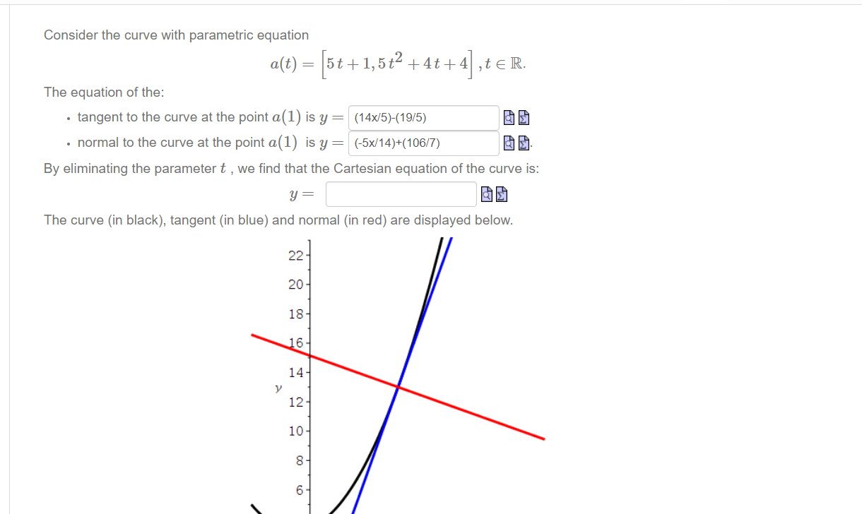 Solved Consider the curve with parametric equation a(t) = | Chegg.com