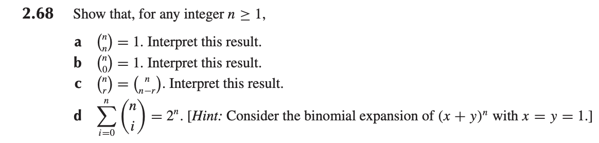 2.68 Show that, for any integer n≥1, a (nn)=1. | Chegg.com