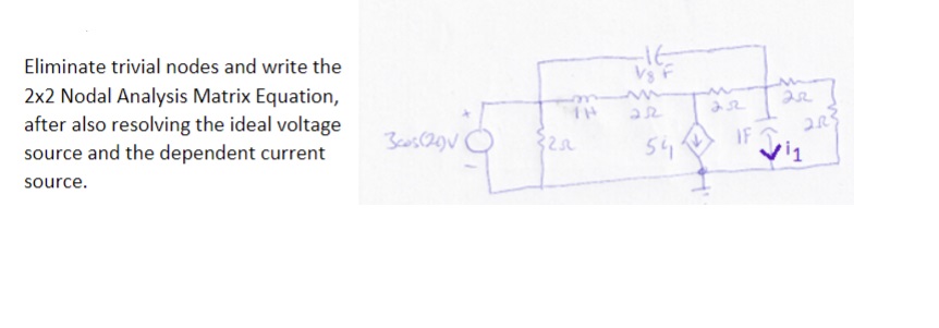 Eliminate trivial nodes and write the 2×2 Nodal | Chegg.com