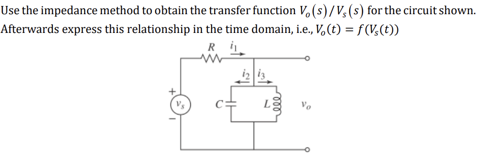 Solved Use the impedance method to obtain the transfer | Chegg.com