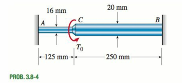 Solved 3.8-4 A stepped shaft ACB having solid circular cross | Chegg.com