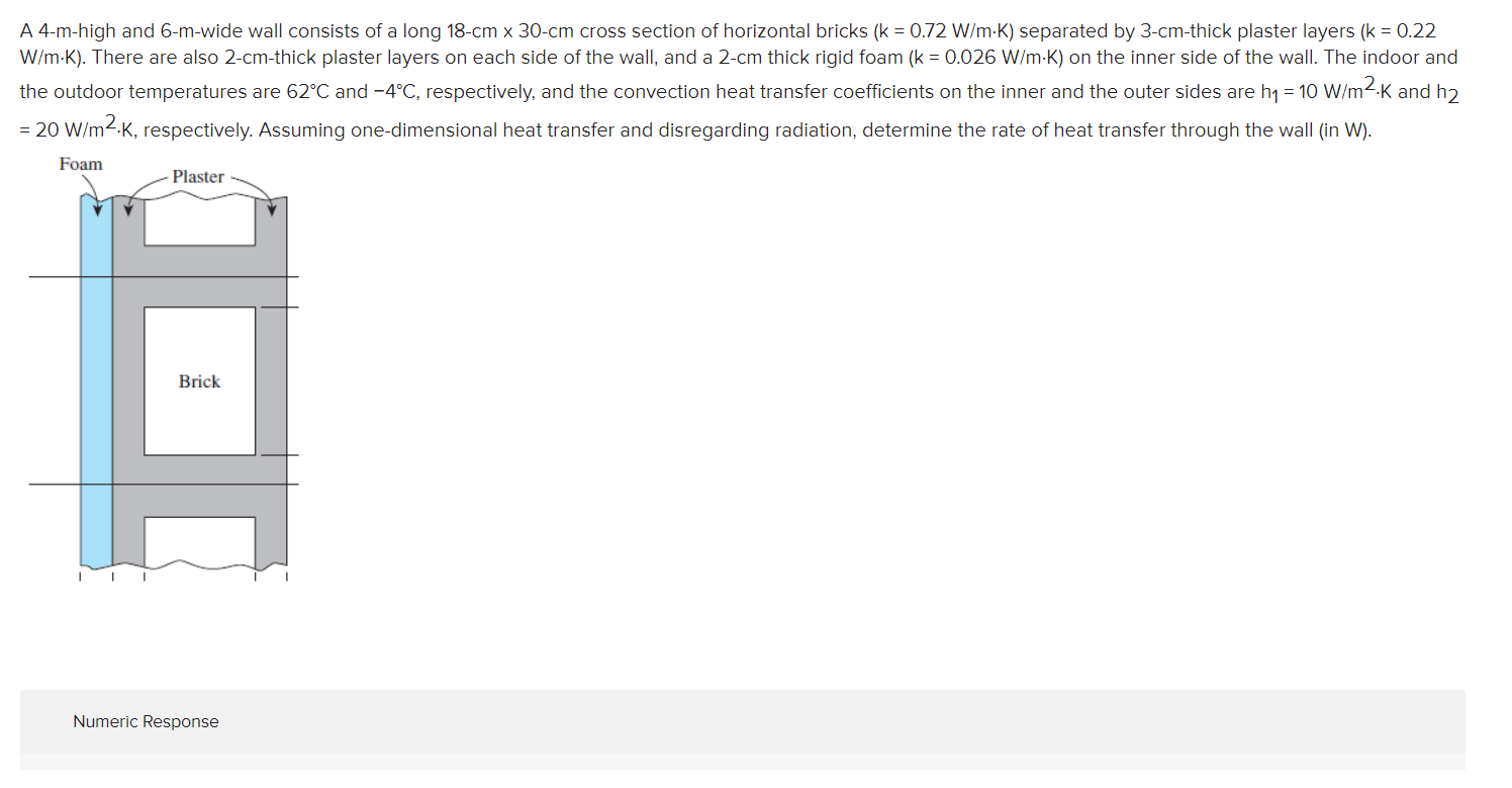 Solved A 4-m-high and 6-m-wide wall consists of a long 18-cm | Chegg.com