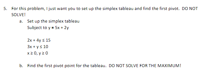 Solved For this problem, I just want you to set up the | Chegg.com