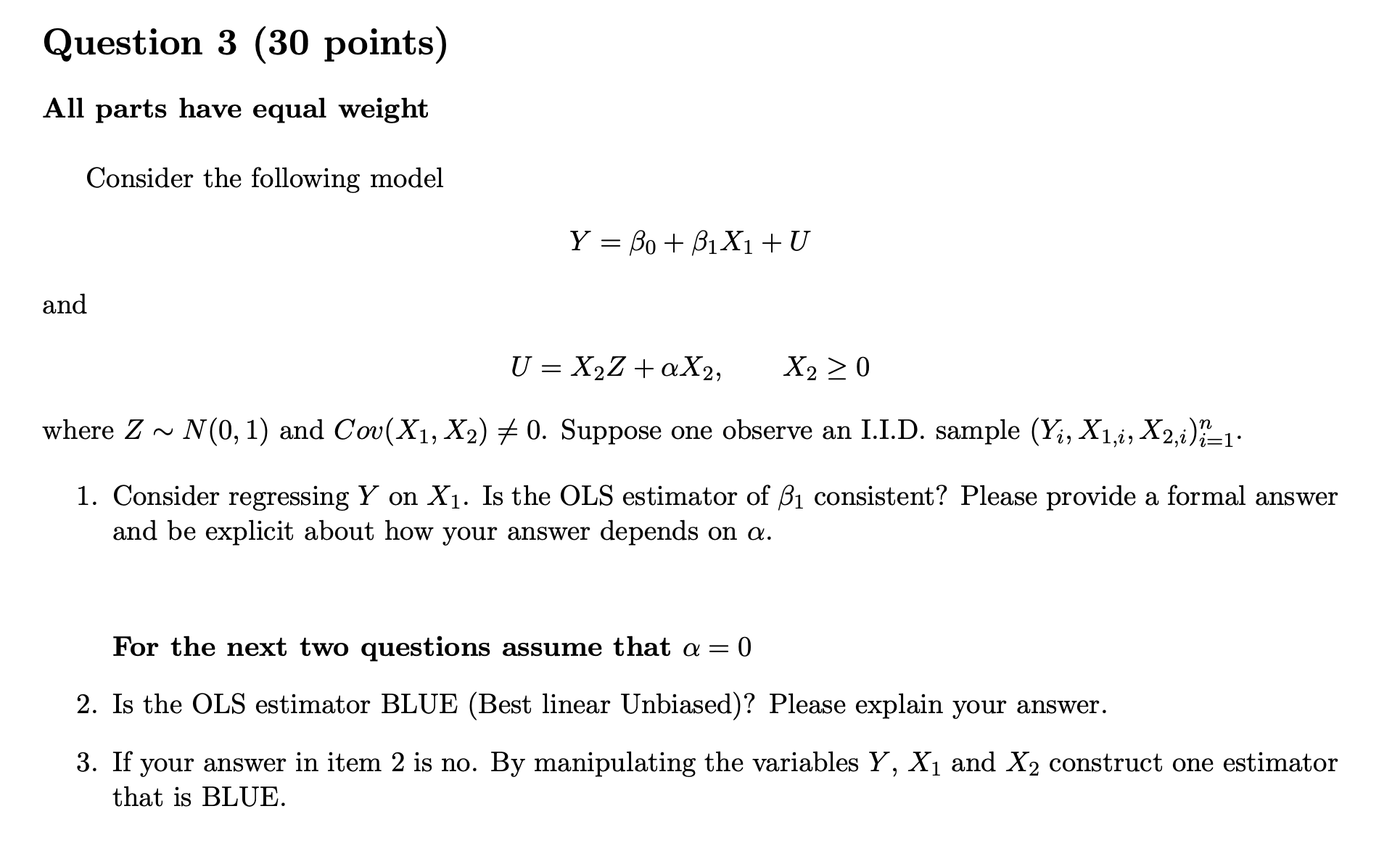 Solved All parts have equal weight Consider the following | Chegg.com
