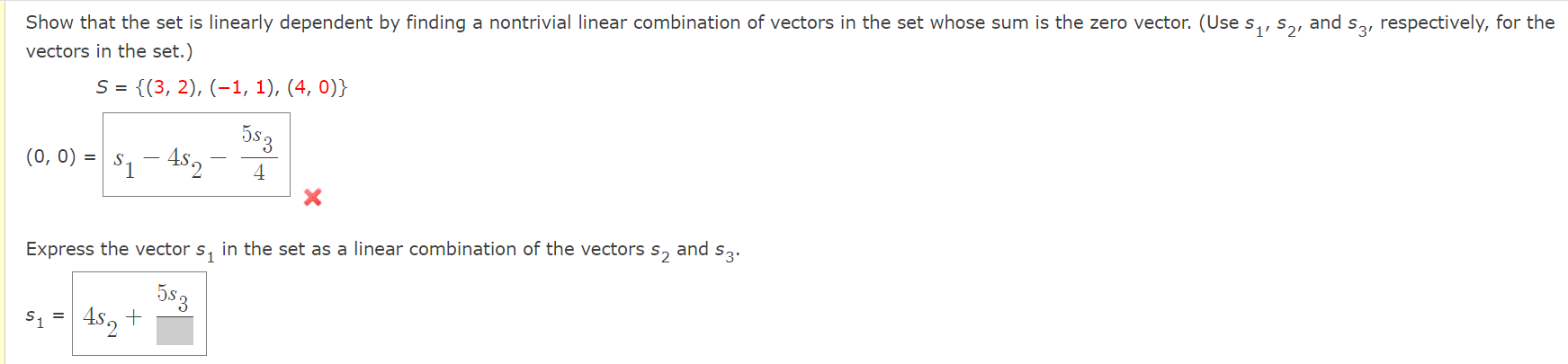 Solved Show that the set is linearly dependent by finding a | Chegg.com