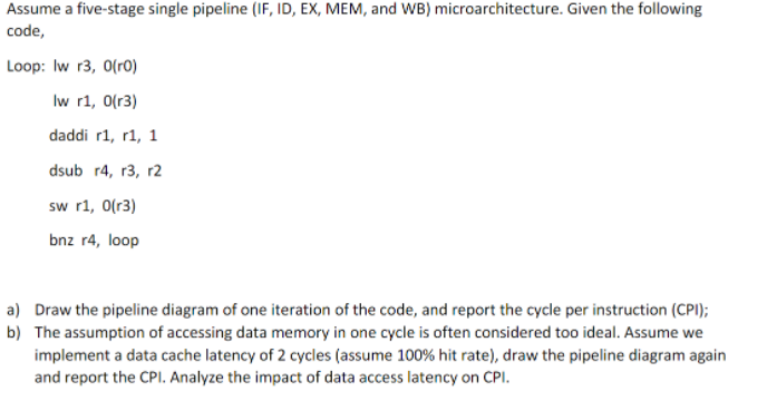 Solved Assume A Five Stage Single Pipeline If Id Ex Mem 2764