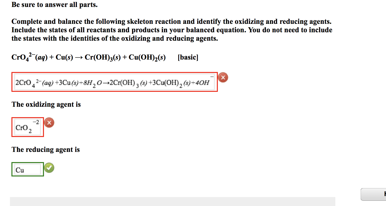 Solved Complete and balance the following skeleton reaction | Chegg.com