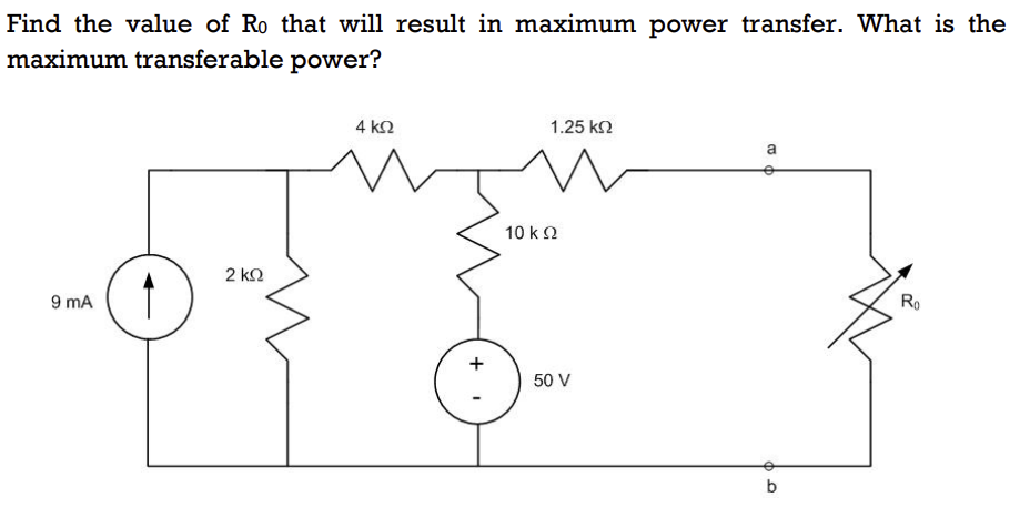 Solved Find the value of R0 that will result in maximum | Chegg.com