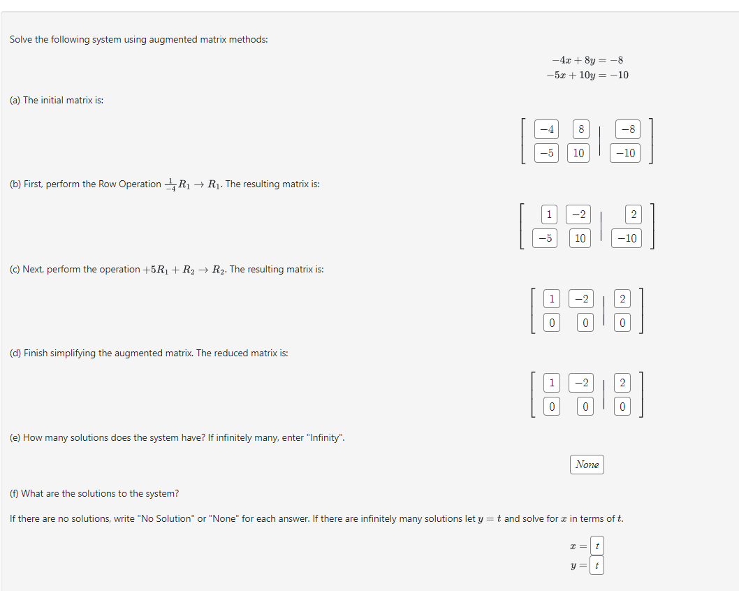 Solved Solve the following system using augmented matrix | Chegg.com