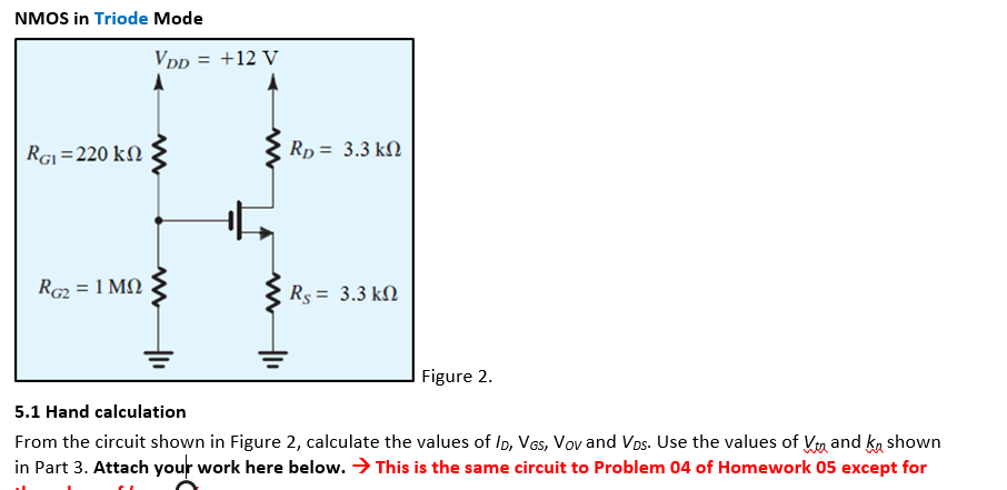Solved Vta=1.4 V and kn=200 mA/V2NMOS in Triode Mode igure | Chegg.com