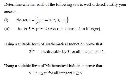 Solved Determine whether each of the following sets is | Chegg.com