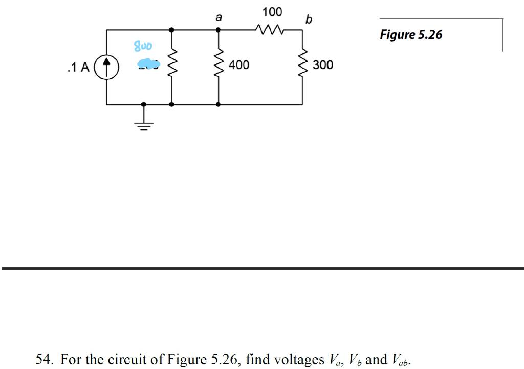 Solved For the circuit of Figure 5.26, find voltages Va, Vb | Chegg.com